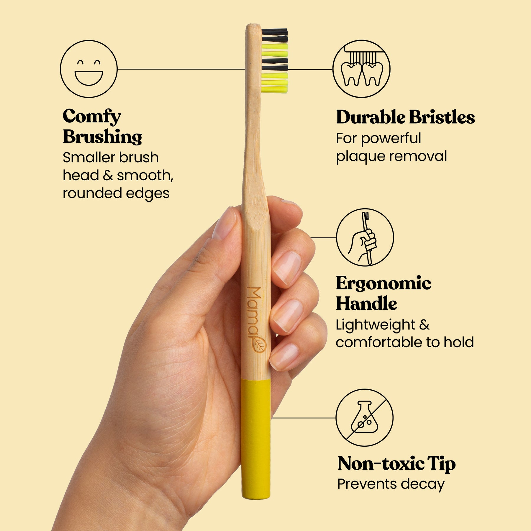 Yellow Bamboo Toothbrush 2pk For Saving The Bees
